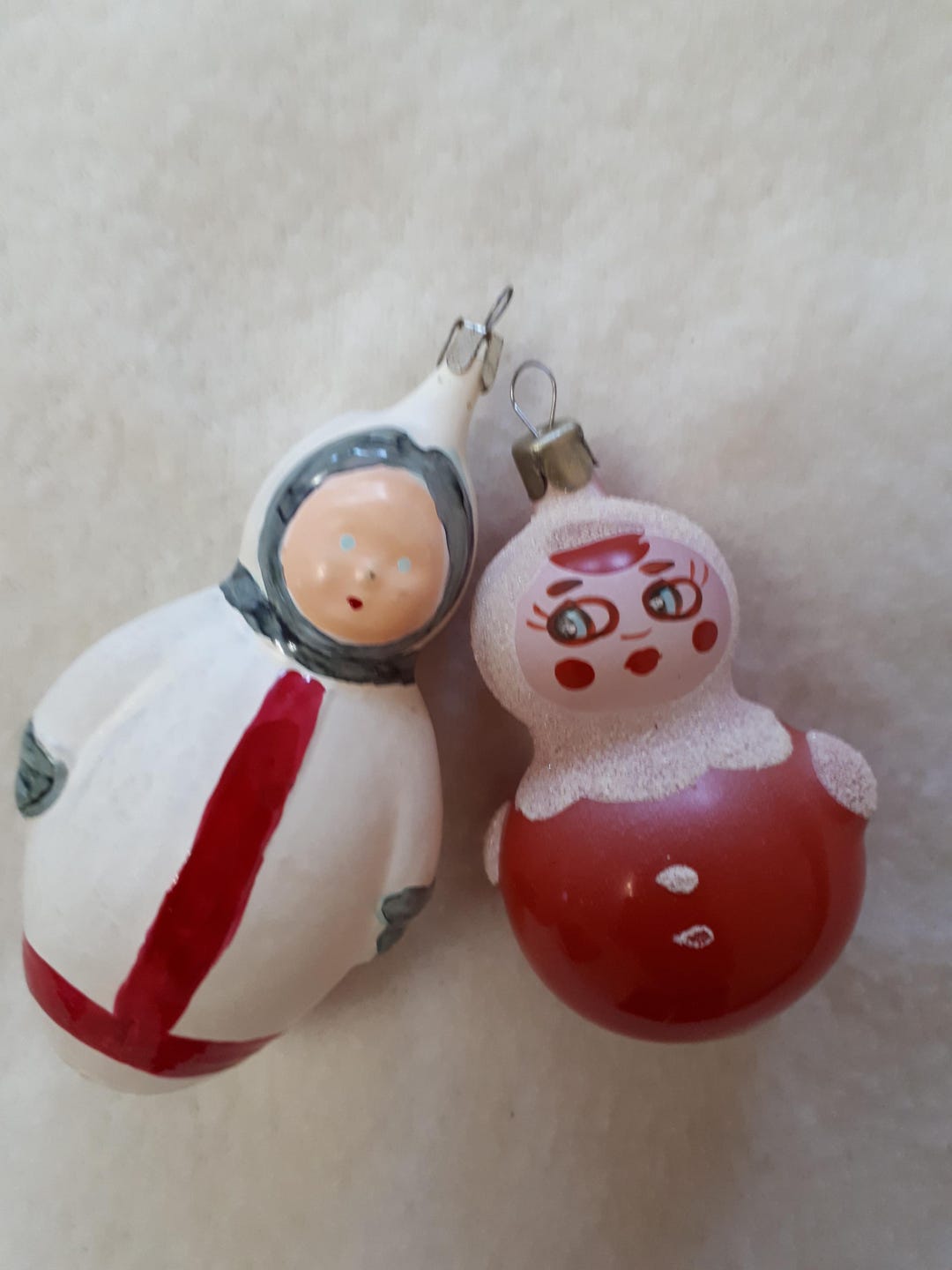 Roly Poly Vintage Christmas Glass Ornament , Home Decor RETRO, Holiday ...