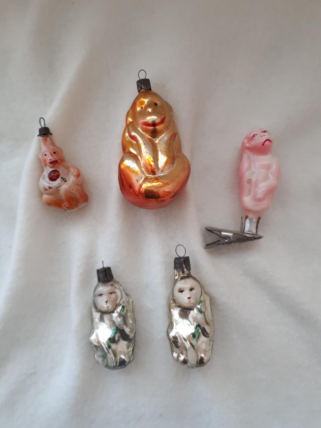 MONKEY Vintage Christmas Glass Ornament , Home Decor RETRO Ornaments ...
