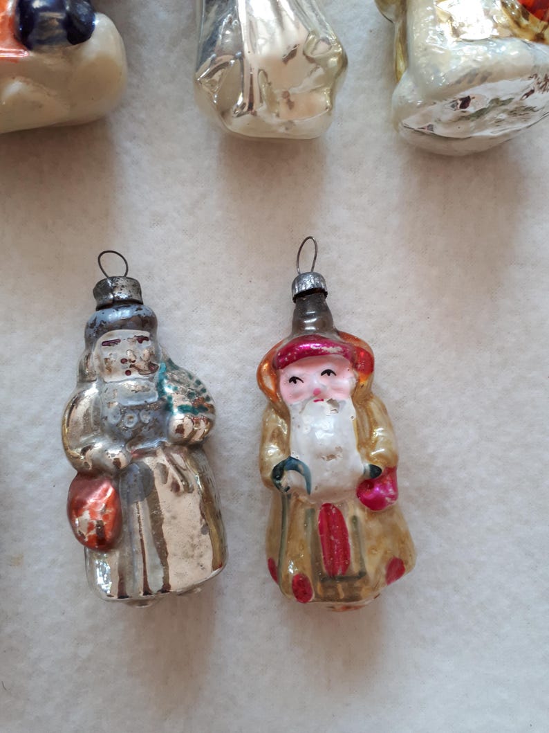 SANTA CLAUS Vintage Christmas Ornament, Glass Ornament, Retro Christmas ...