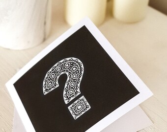 Question Mark Card - Etsy UK