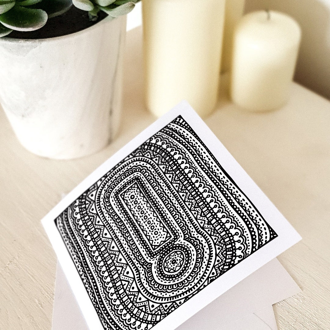 Exclamation Mark Colouring Card: Typographic Black and White Greeting ...