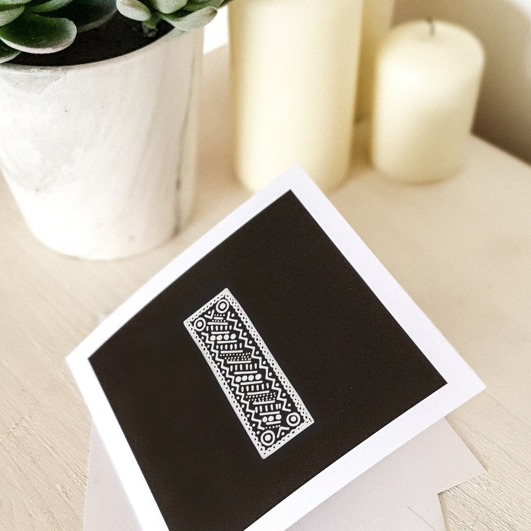 I Card / Letter I Card / I Initial Cards / Unique Typographic Greeting ...