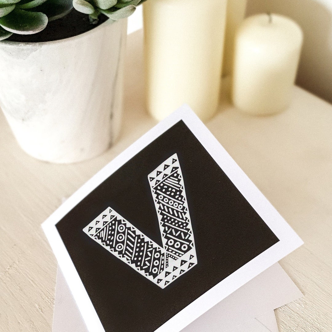 V Card / Letter V Card / V Initial Card / Letter Cards / Alphabet Cards ...