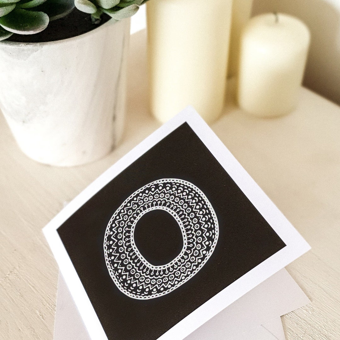 O Card / Letter O Card / O Initial Card / Unique Typographic Greeting ...