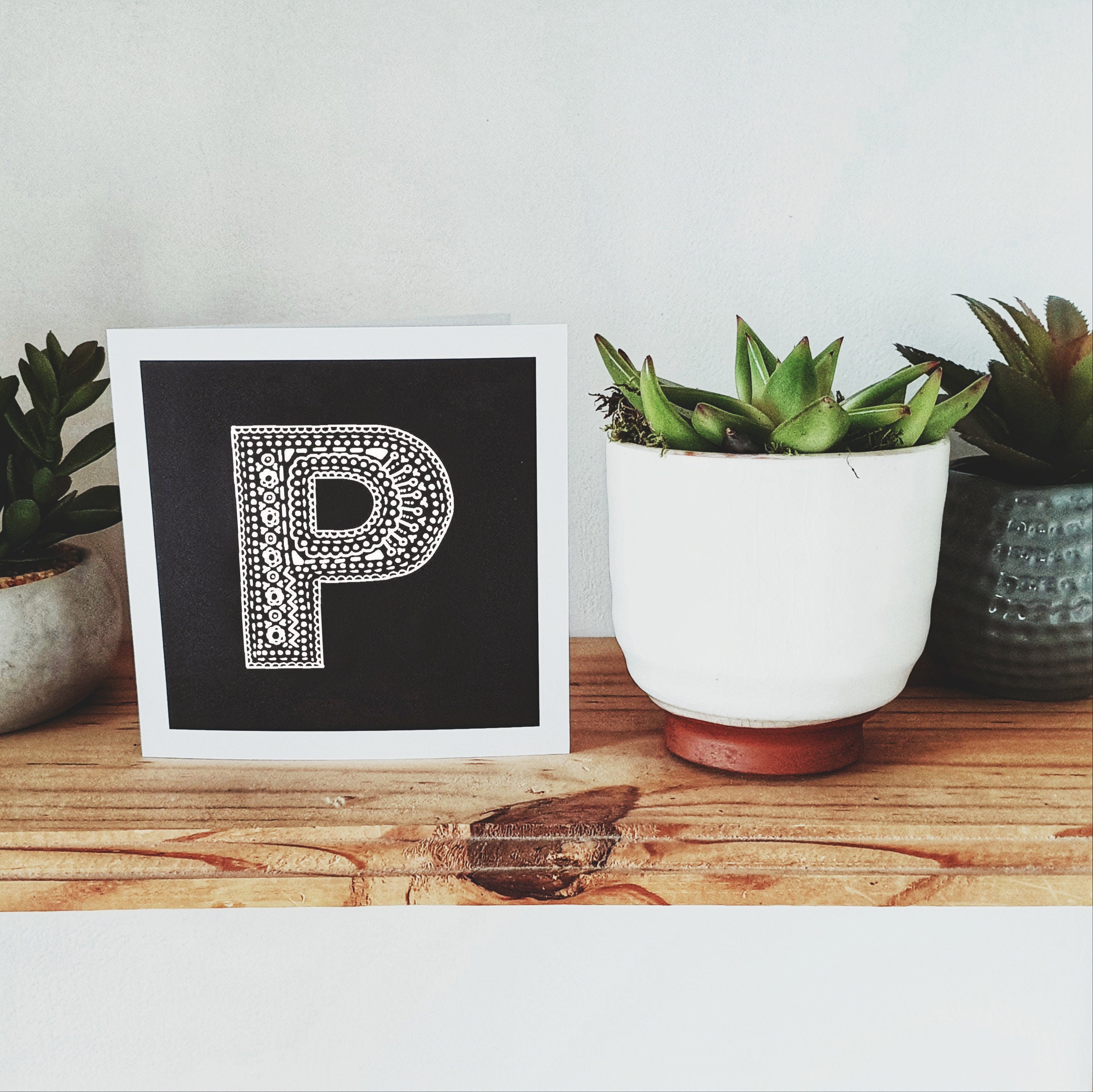 P Card / Letter Cards / Initial Cards / Greeting Cards / Blank - Etsy
