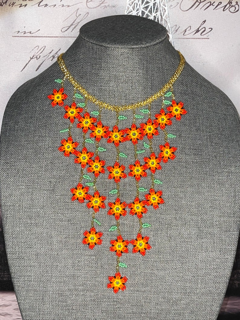 Mini Flower Waterfall Necklace - Etsy