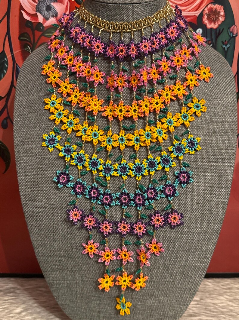 Flower Waterfall Necklace - Etsy