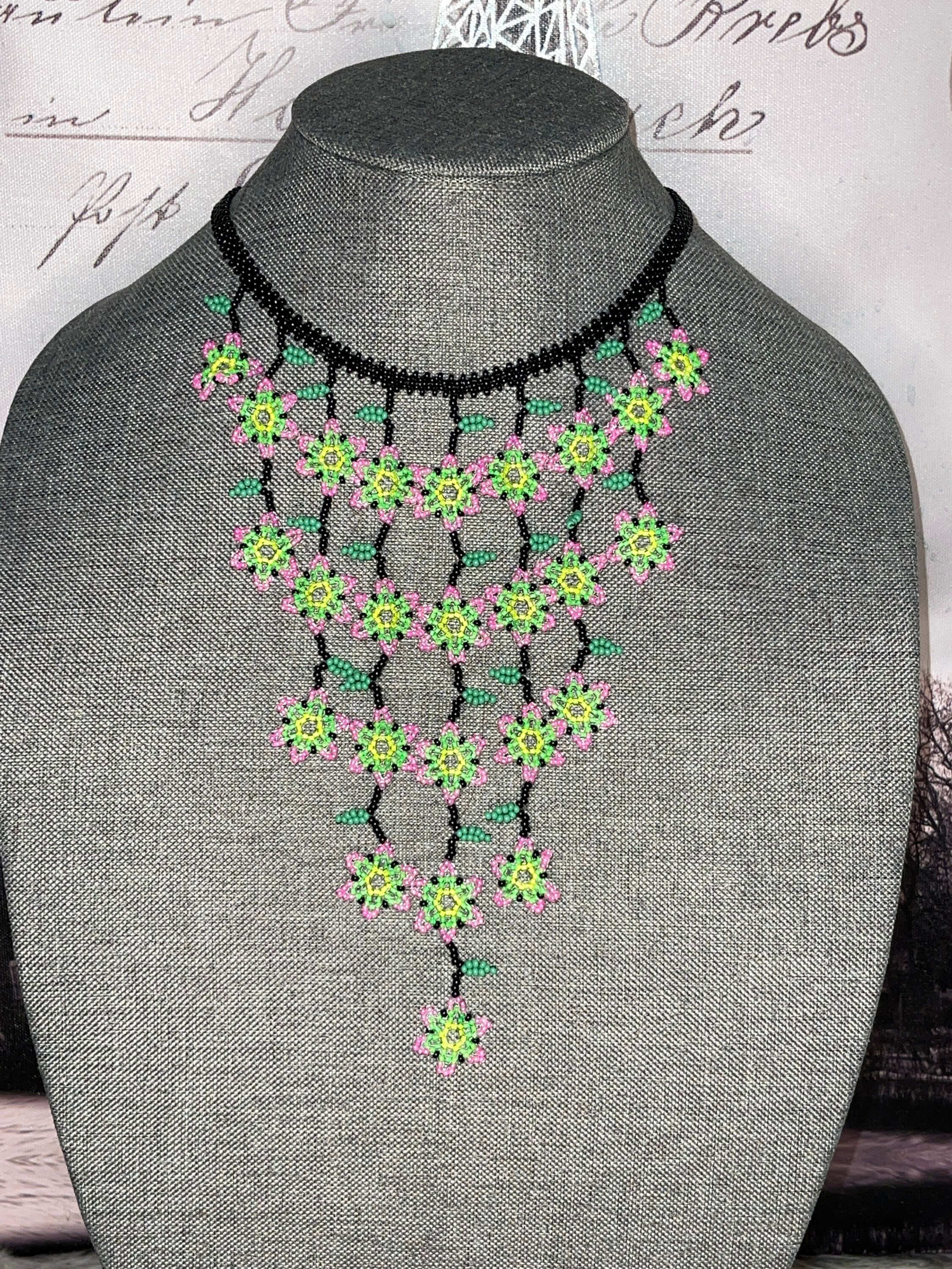 Mini Flower Waterfall Necklace - Etsy