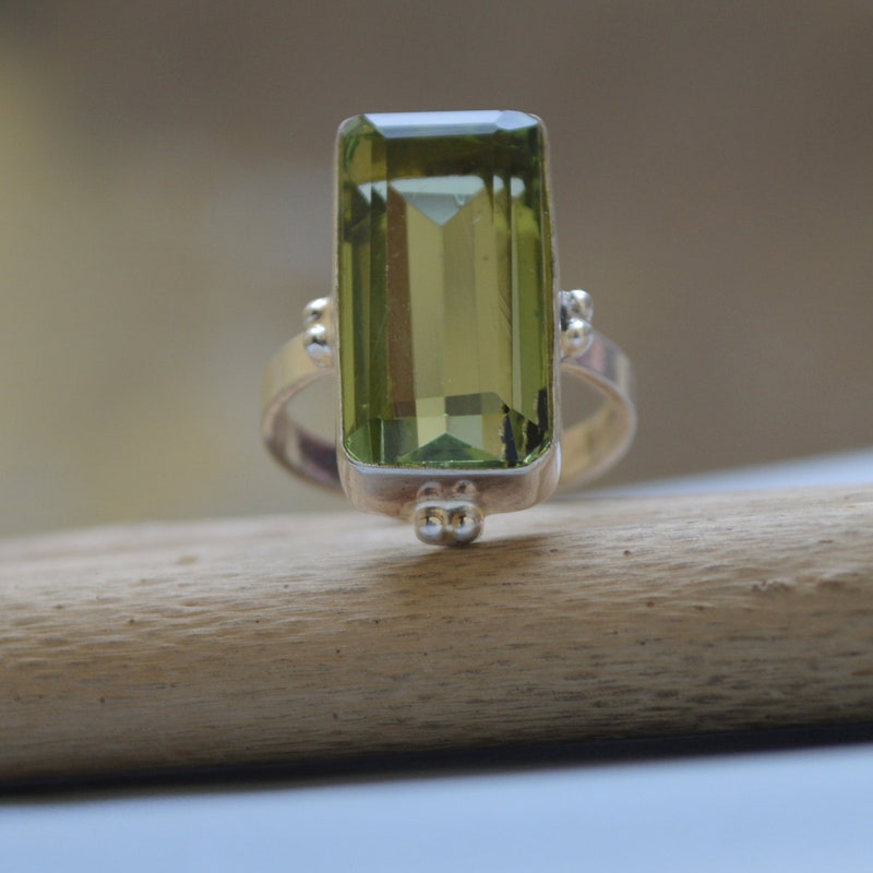 Prasiolite Ring - Etsy