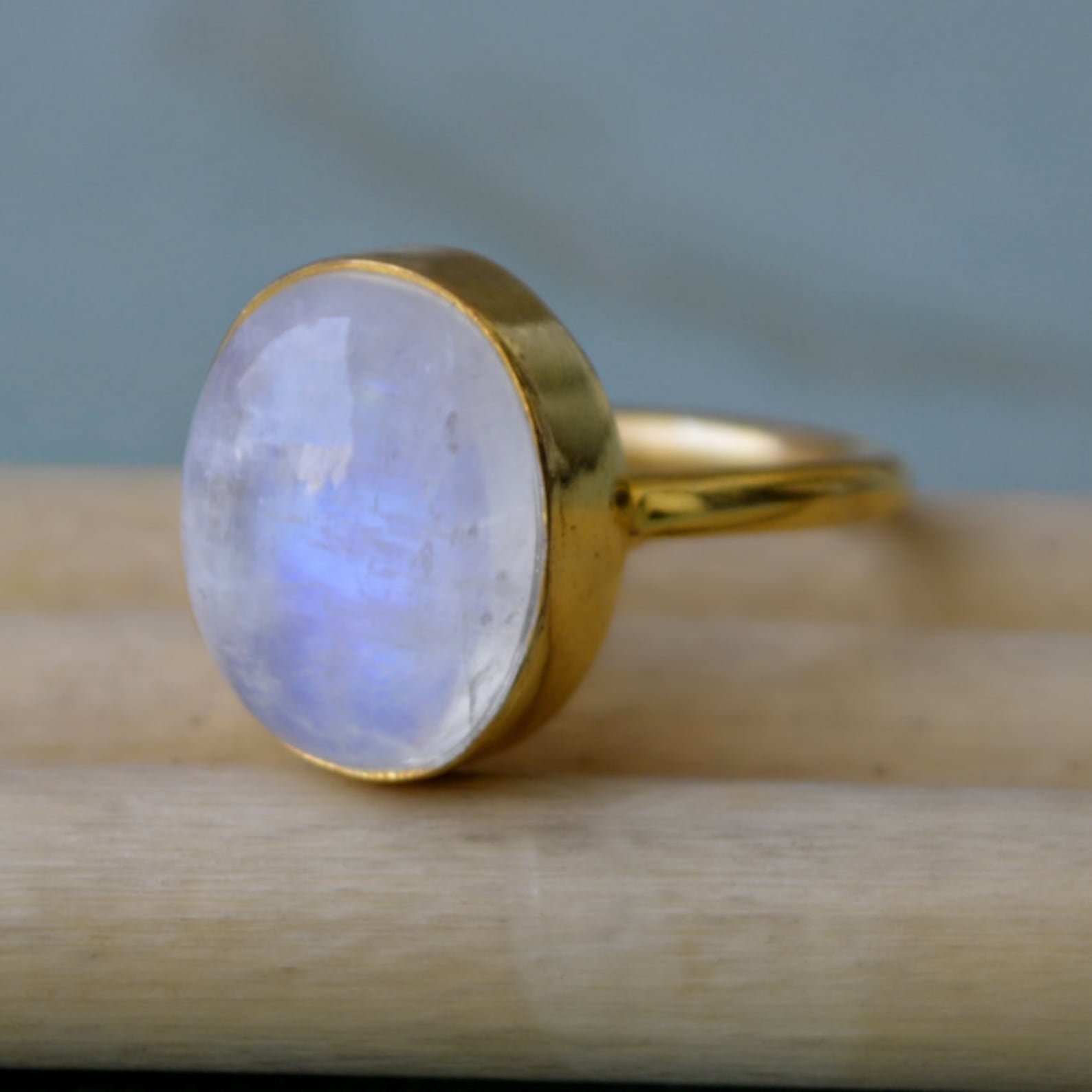 Oval Rainbow Moonstone Ring: 14K Gold Fill, Sterling Silver, June ...