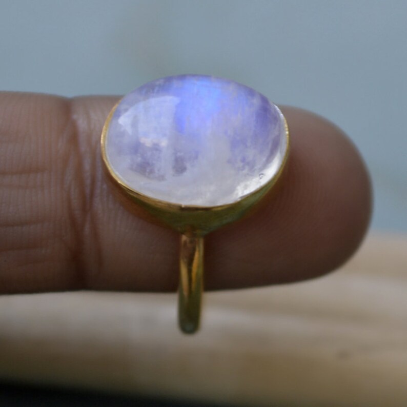 Oval Rainbow Moonstone Ring: 14K Gold Fill, Sterling Silver, June ...