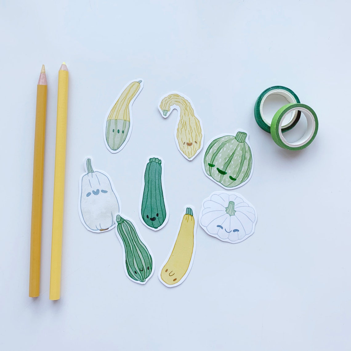 Summer Squash Sticker Set - Cute Sticker Pack - Vinyl Sticker Pack ...