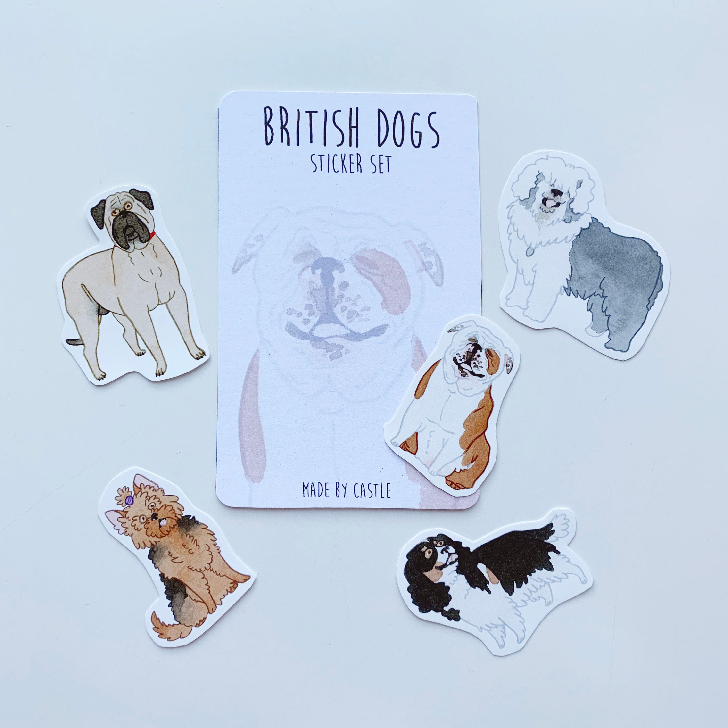 British Dogs Sticker Set Cute Sticker Pack Vinyl Sticker - Etsy 日本