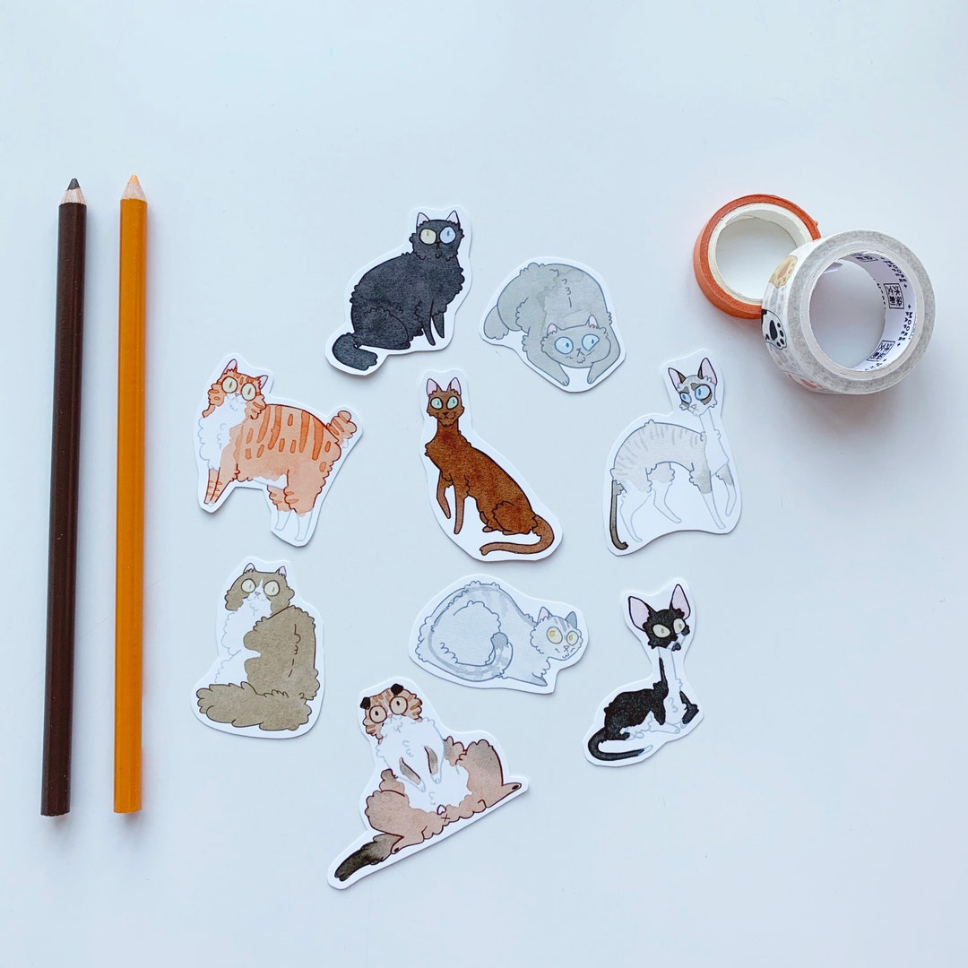 British Cats Sticker Set - Cute Sticker Pack - Vinyl Sticker Pack ...