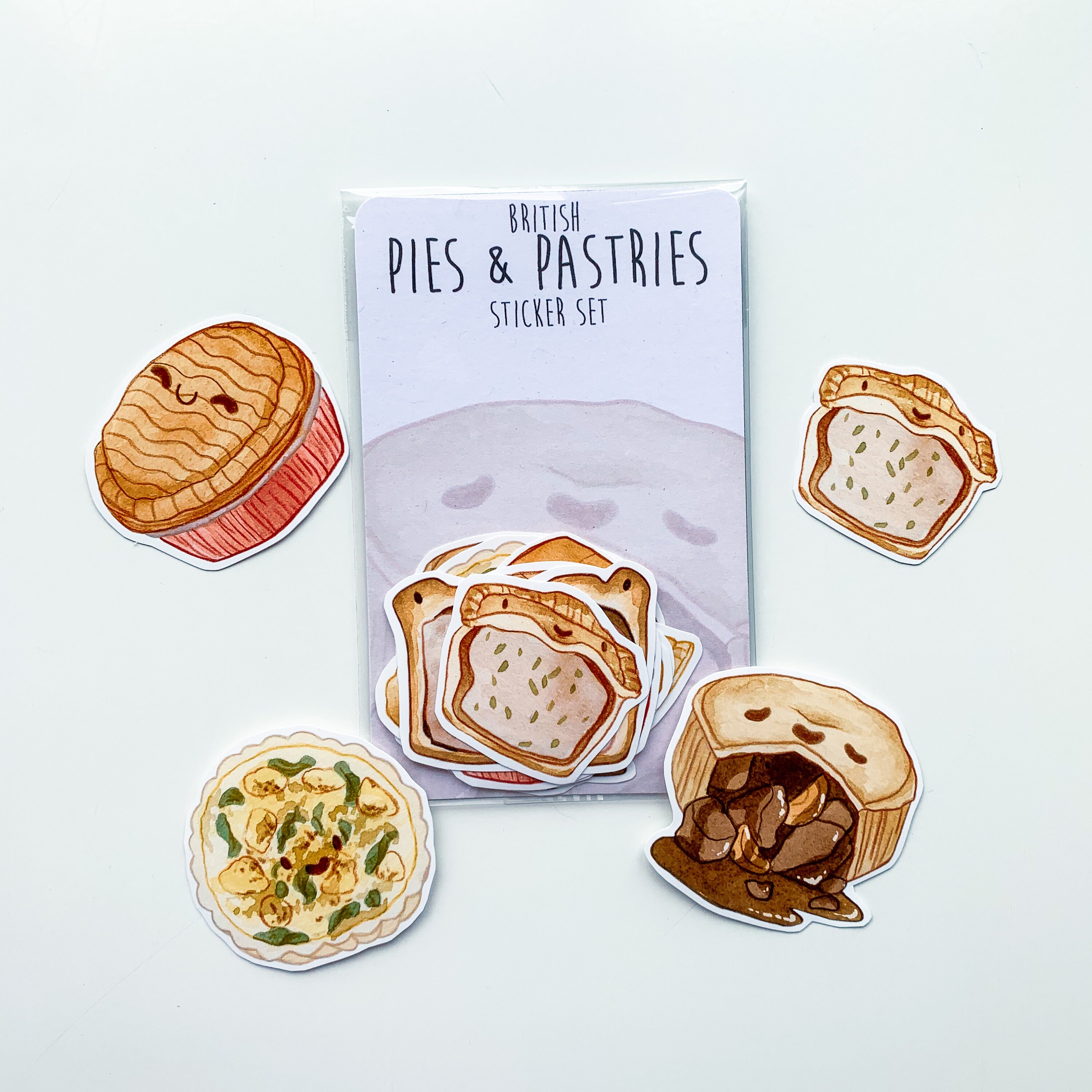 British Pies & Pastries Sticker Set Cute Sticker Pack - Etsy.de