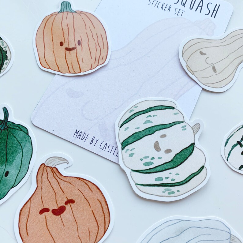 Winter Squash Sticker Set - Cute Sticker Pack - Vinyl Sticker Pack ...