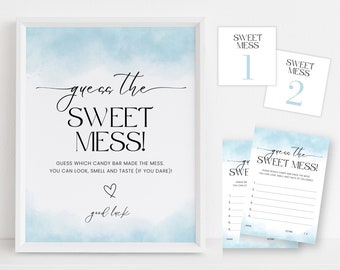 Guess the Sweet Mess Baby Shower Game Minimalist Guess Candy - Etsy