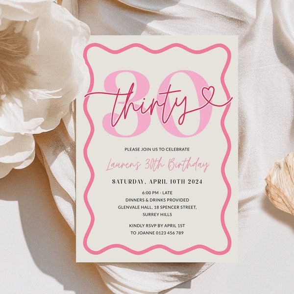 Border Birthday Invitation - Etsy