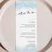 Menu Template Baby Shower, Blue Minimalist Editable Menu Card, Lunch ...