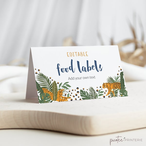 Safari Food Labels - Etsy