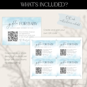 Baby Shower QR Code Gift Registry Card, Baby Gift QR Code, Minimalist ...