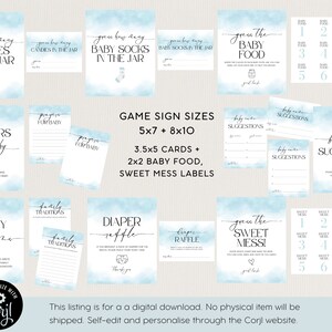 Blue Baby Shower Games Bundle, Printable Baby Shower Game Bundle ...