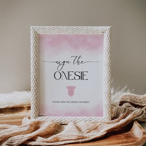 Baby Shower Sign the Onesie Sign, Minimalist Baby Onesie Guestbook ...