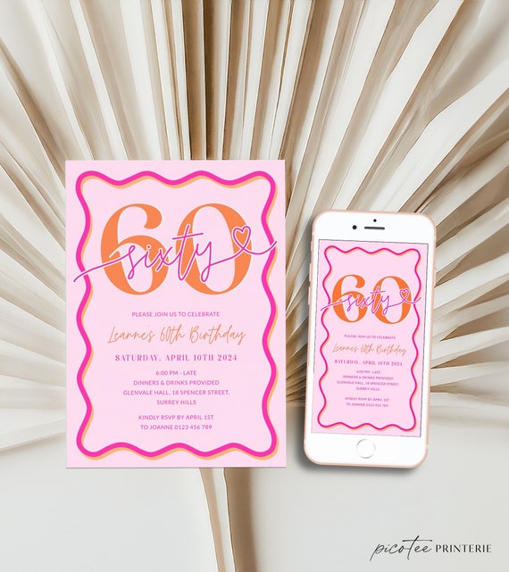 60th Birthday Party Invitation Border The Party Continues 60th