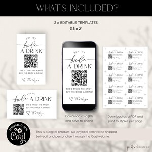 Buy the Bride A Drink Template, Bride Venmo Bachelorette Card, QR Code ...