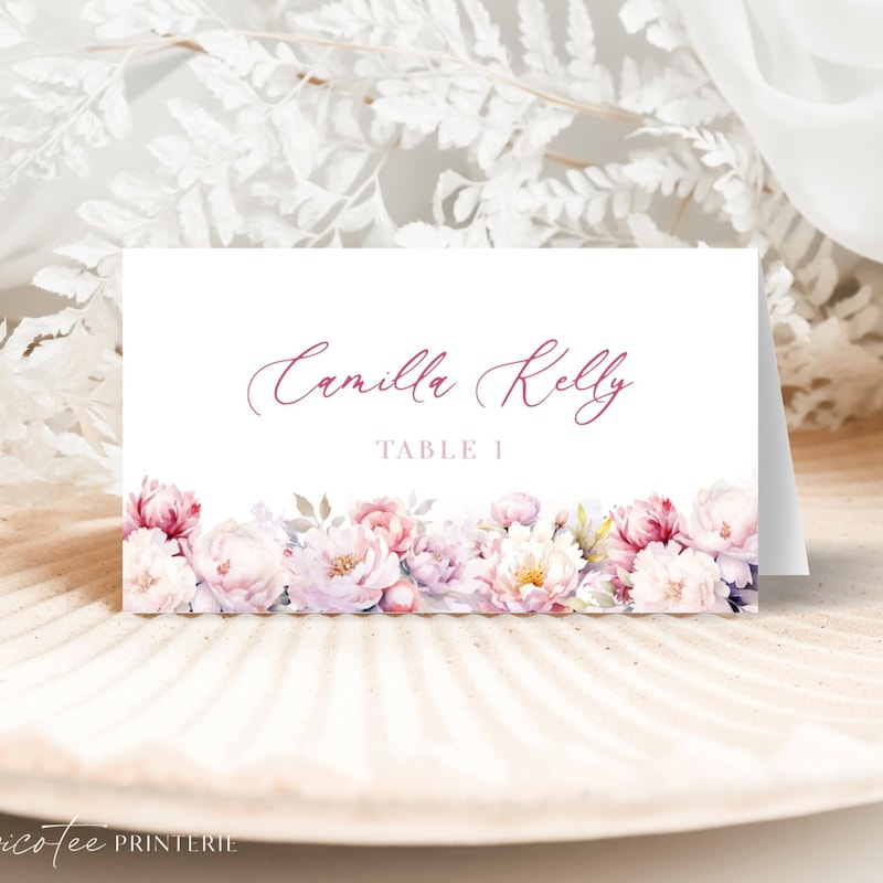 Red Place Cards Flowers - Etsy