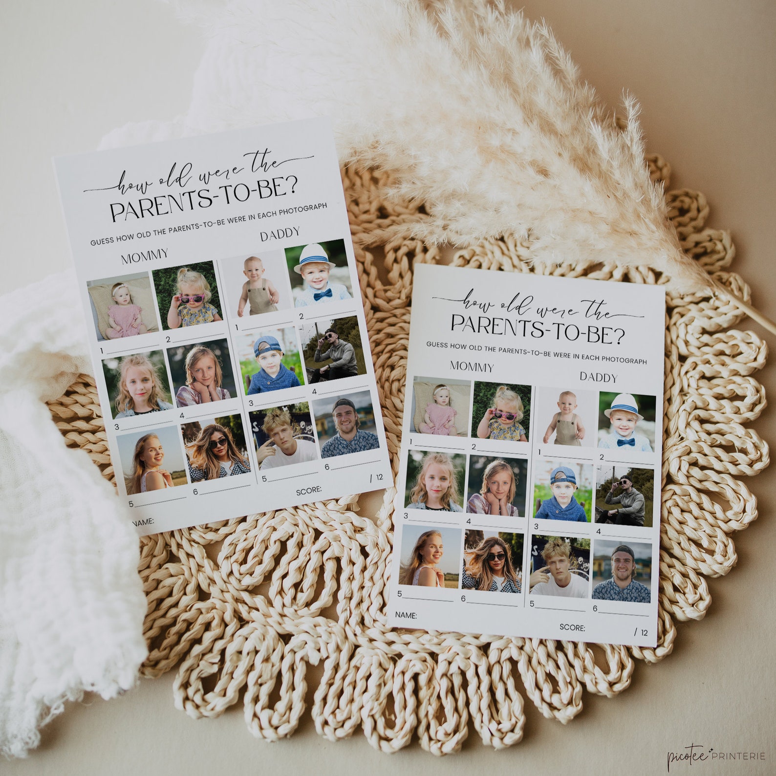 How Old Were the Parents to Be, Minimalist Baby Shower, Editable Baby ...