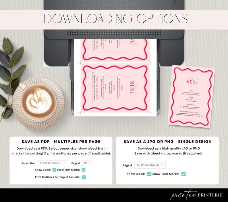 Wavy Drinks Menu Bar Sign Template, Pink Custom Signature Drink, Red ...