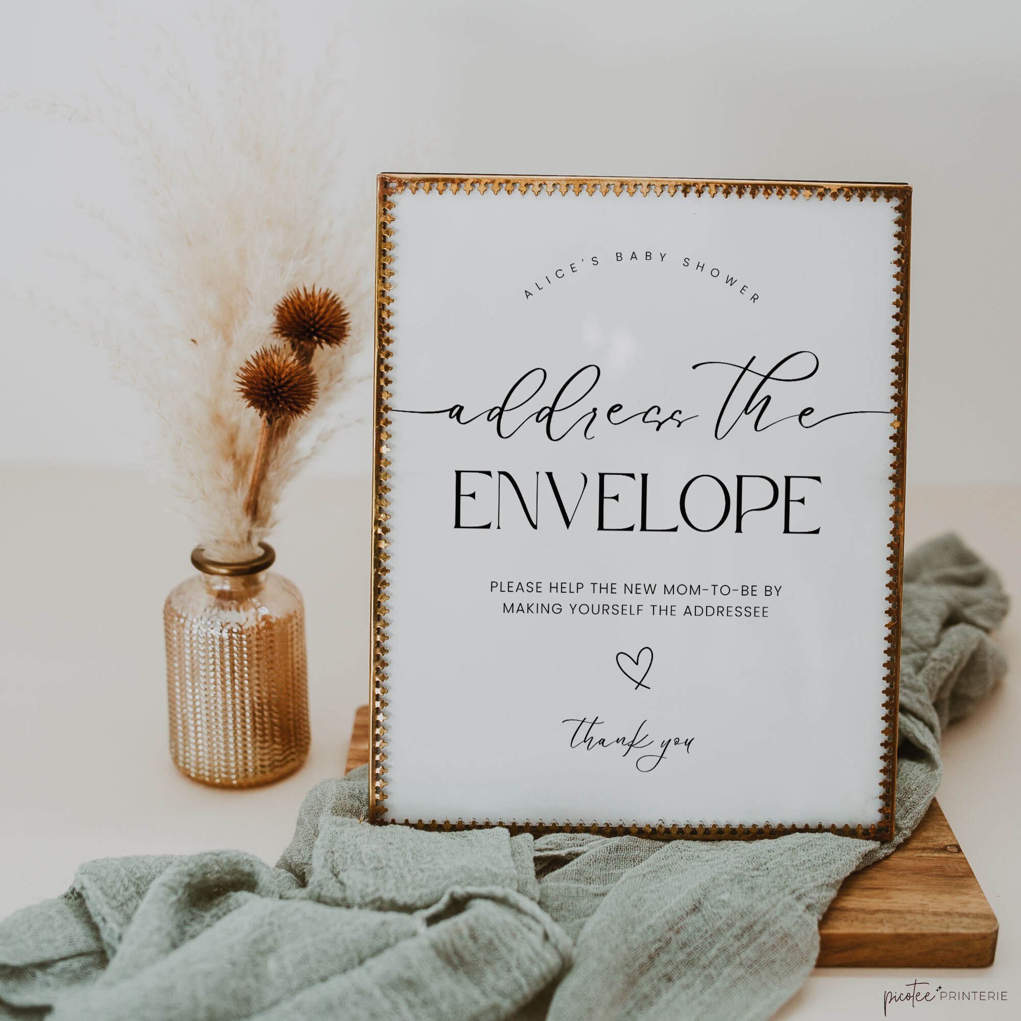 Address the Envelope, Minimalist Baby Shower Sign, Write Your Address ...