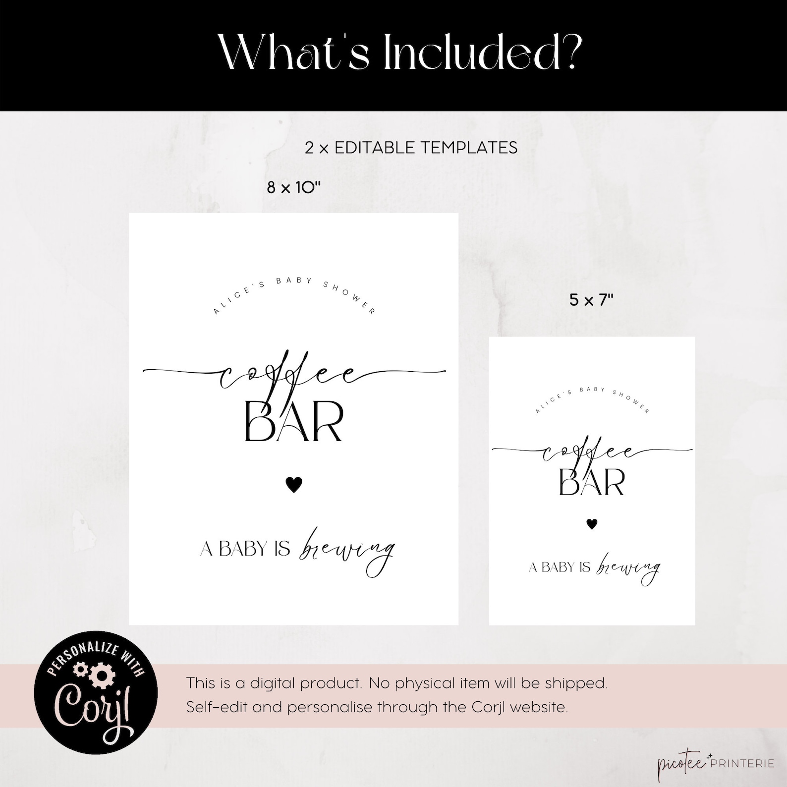 Coffee Bar Sign Baby Shower Coffee Bar Sign Minimalist Baby - Etsy