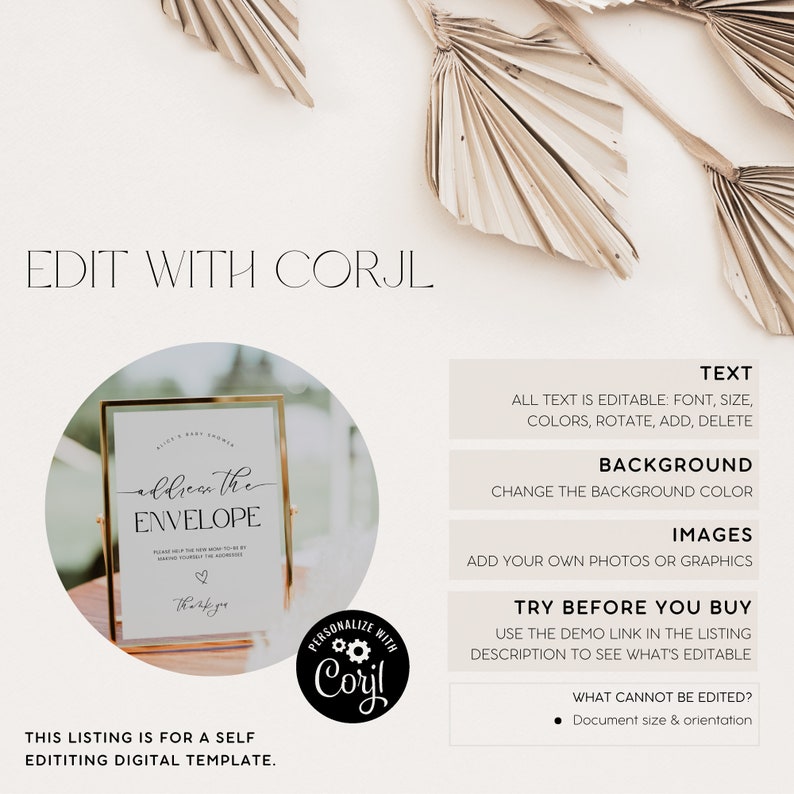 Address the Envelope, Minimalist Baby Shower Sign, Write Your Address ...