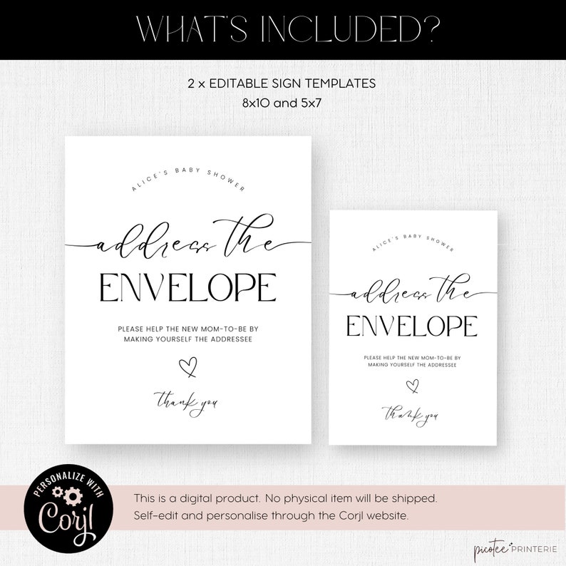 Address the Envelope, Minimalist Baby Shower Sign, Write Your Address ...