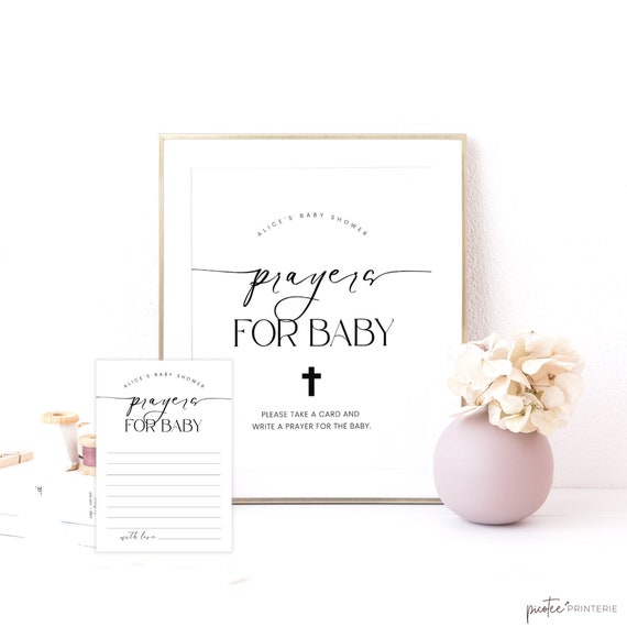 Prayer Cards Baby Shower Prayers for Baby Card Printable - Etsy