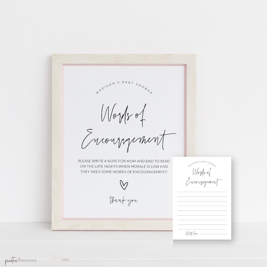 Baby Shower Words of Encouragement for New Parents, Editable Words of ...