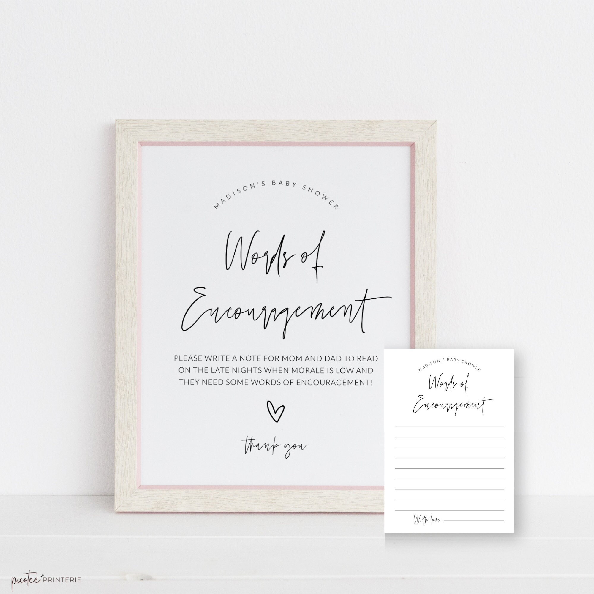 Baby Shower Words of Encouragement for New Parents, Editable Words of ...
