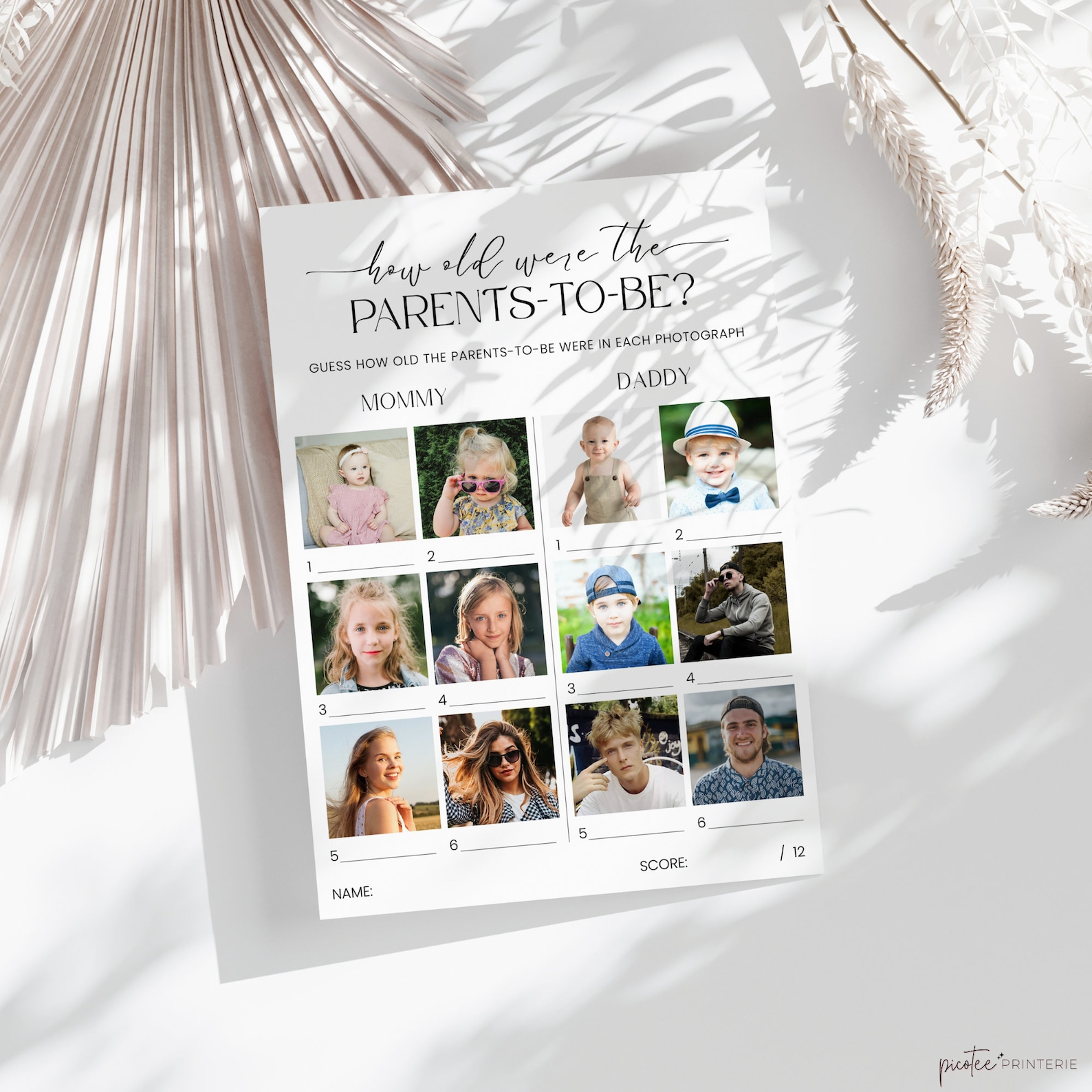 How Old Were the Parents to Be, Minimalist Baby Shower, Editable Baby ...