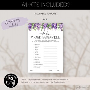 Baby Word Scramble Game With Answers Printable, Wisteria Baby Word ...