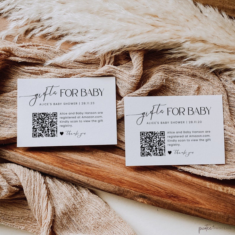 Baby Shower QR Code Gift Registry Card Gift Registry QR Code - Etsy India