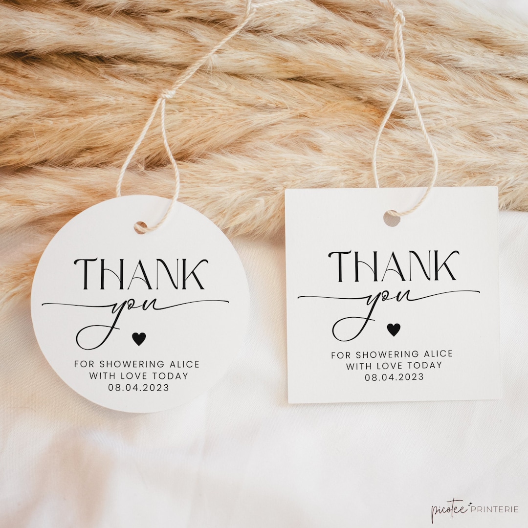 Thank You Tags Baby Shower, Custom Baby Shower Gift Tag, Baby Shower ...