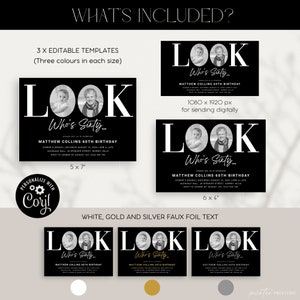 Look Who's 60 Invitation With Photo Men, 60th Birthday Invite for Him ...