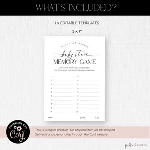 Minimalist Baby Shower Memory Game, Baby Game Printable, Guess the Baby ...