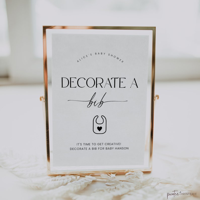 Baby Shower Decorate A Bib Sign Bib Decorating Station - Etsy