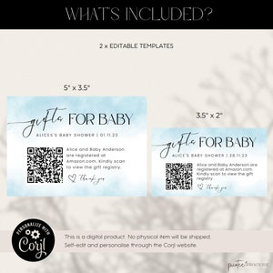 Baby Shower QR Code Gift Registry Card, Baby Gift QR Code, Minimalist ...