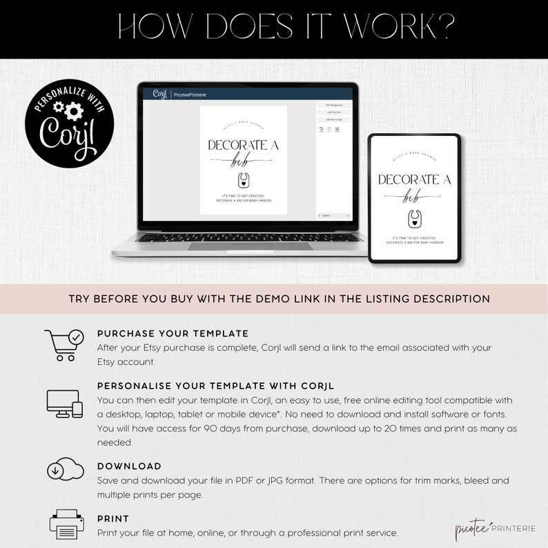 Baby Shower Decorate A Bib Sign Bib Decorating Station - Etsy