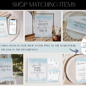 Drink Menu Template Baby Shower Boy, Blue Drinks Menu Sign, Editable ...