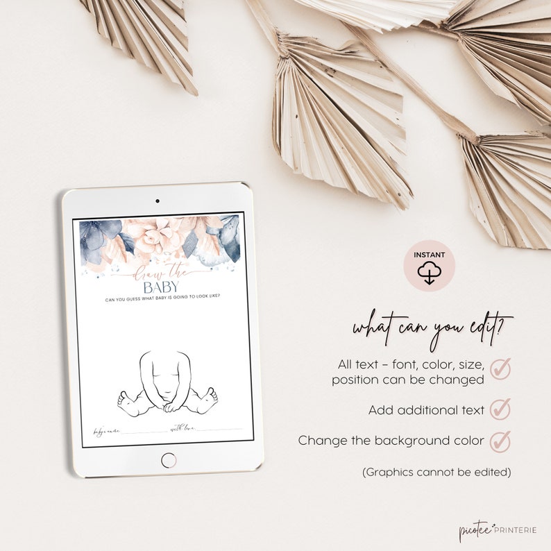 Draw Baby Shower Game Draw the Baby Game Gender Neutral Baby - Etsy